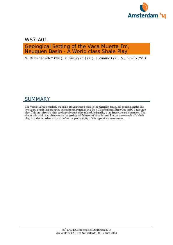 (PDF) Geological Setting of the Vaca Muerta Fm, Neuquen Basin - A World ...