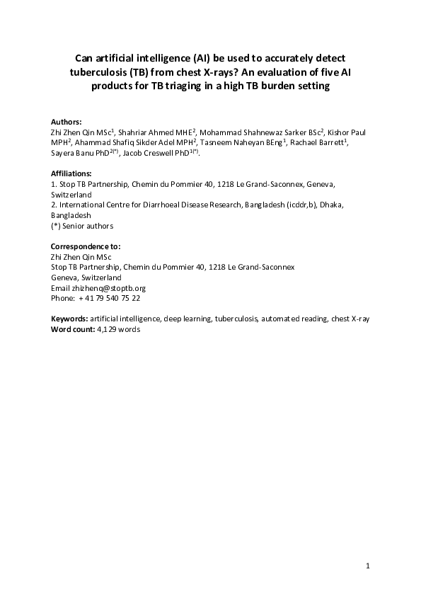 (PDF) Can artificial intelligence (AI) be used to accurately detect ...