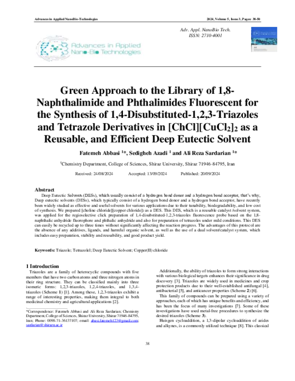 (PDF) Green Approach to the Library of 1,8-Naphthalimide and Phthalimides Fluorescent for the ...