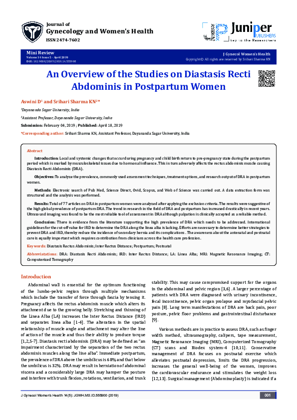 (PDF) An Overview of the Studies on Diastasis Recti Abdominis in Postpartum Women