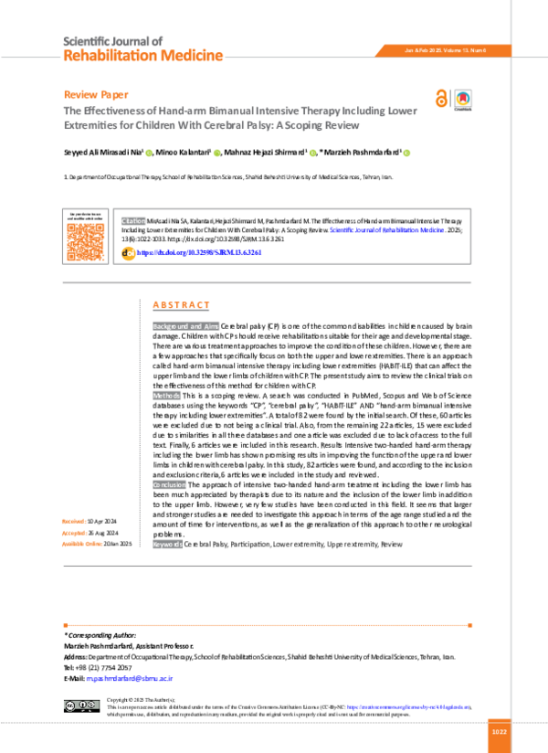 (PDF) The Effectiveness of Hand-arm Bimanual Intensive Therapy ...
