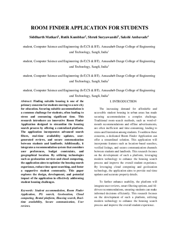 (PDF) ROOM FINDER APPLICATION FOR STUDENTS