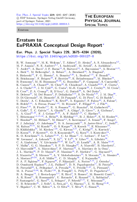 (PDF) Erratum to: EuPRAXIA Conceptual Design Report