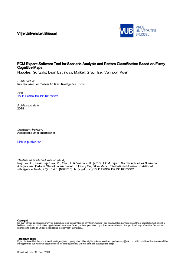 (PDF) FCM Expert: Software Tool for Scenario Analysis and Pattern Classification Based on Fuzzy ...