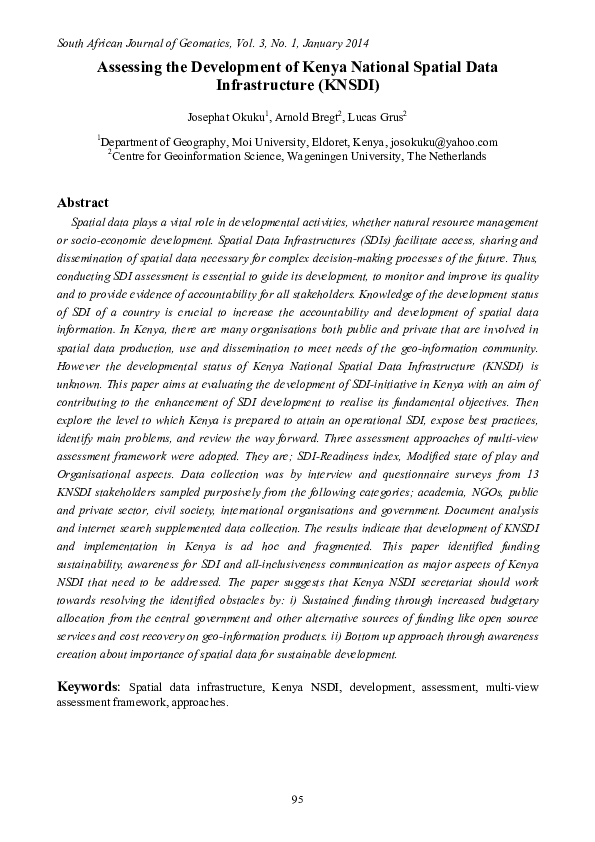 (PDF) Assessing the Development of Kenya National Spatial Data ...