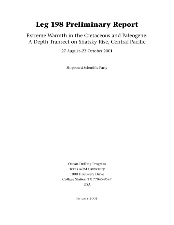 (PDF) Extreme Warmth in the Cretaceous and Paleogene: A Depth Transect ...