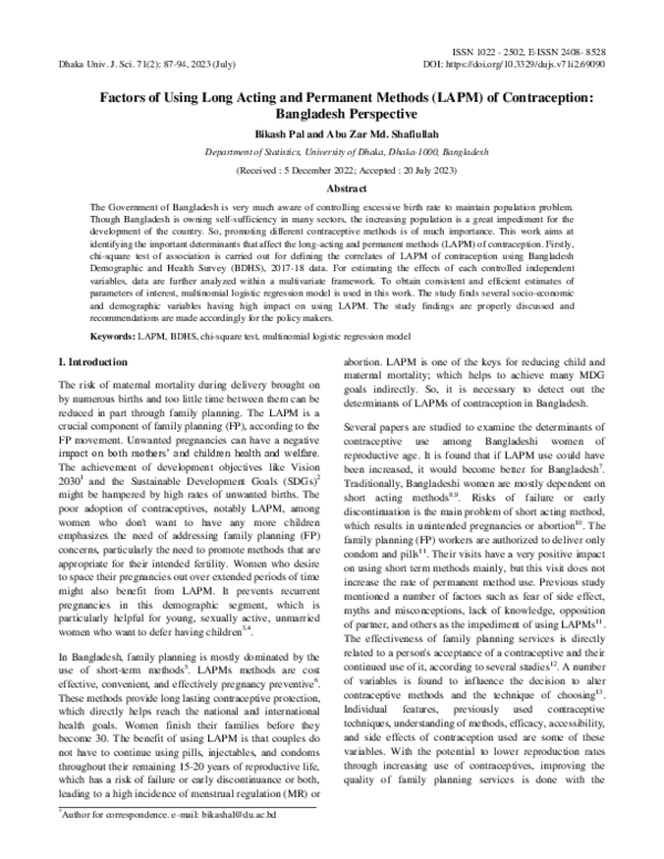 (PDF) Factors of Using Long Acting and Permanent Methods (LAPM) of ...