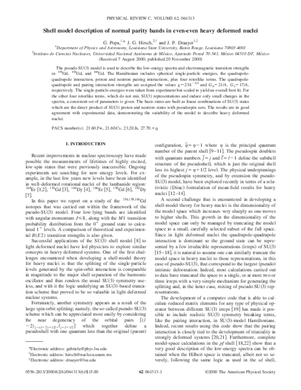 (PDF) Shell model description of normal parity bands in even-even heavy ...