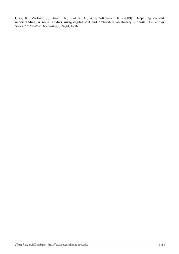 (PDF) Deepening Content Understanding in Social Studies Using Digital ...