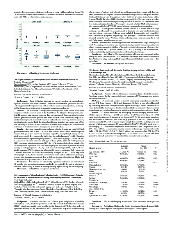 (PDF) Assessment of Musculoskeletal Infection Society (MSIS) Diagnostic ...