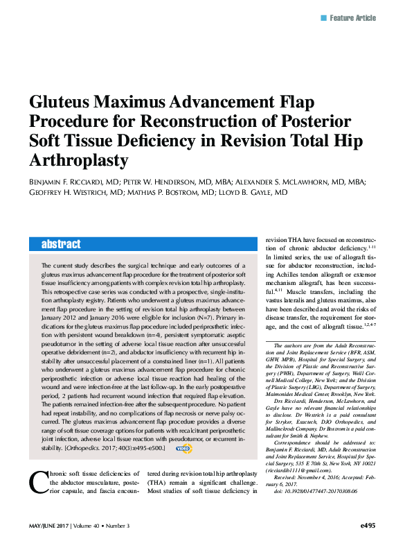 (PDF) Gluteus Maximus Advancement Flap Procedure for Reconstruction of ...