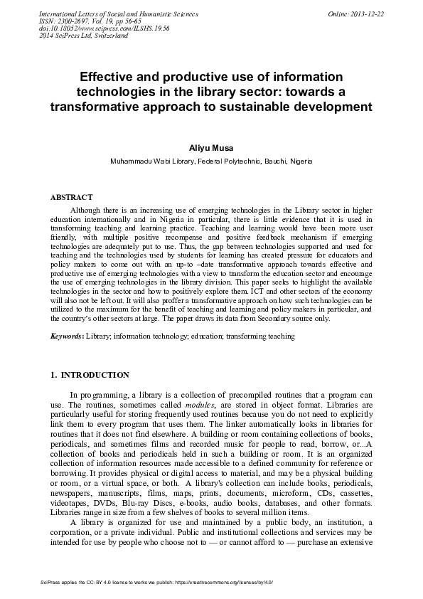 (PDF) Effective and Productive Use of Information Technologies in the ...