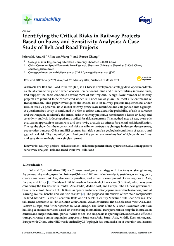 (PDF) Identifying the Critical Risks in Railway Projects Based on Fuzzy and Sensitivity Analysis ...