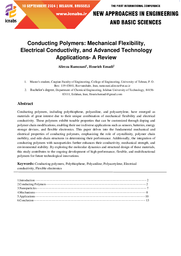 (PDF) Conducting Polymers: Mechanical Flexibility, Electrical ...