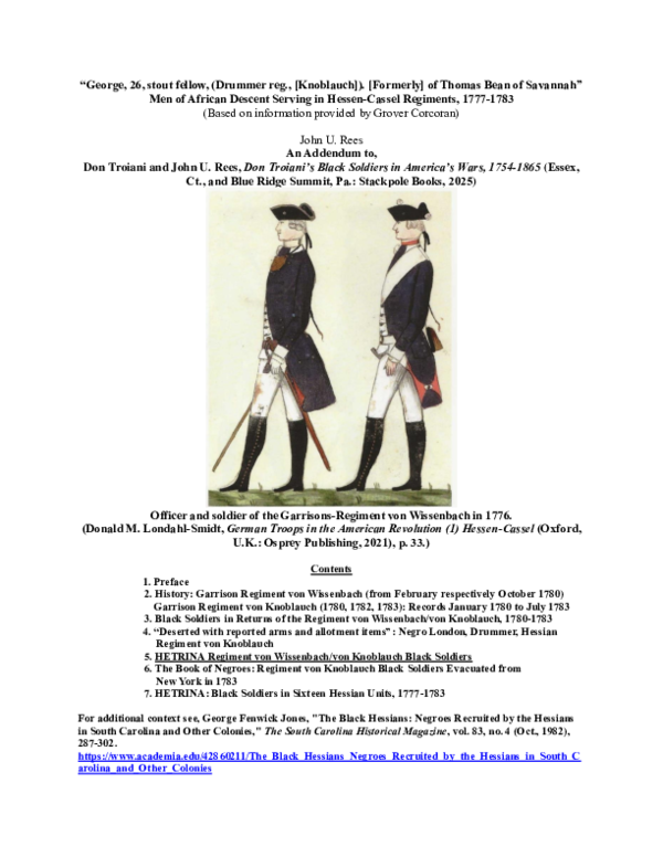 (PDF) “'George, 26, stout fellow, (Drummer reg., [Knoblauch ...