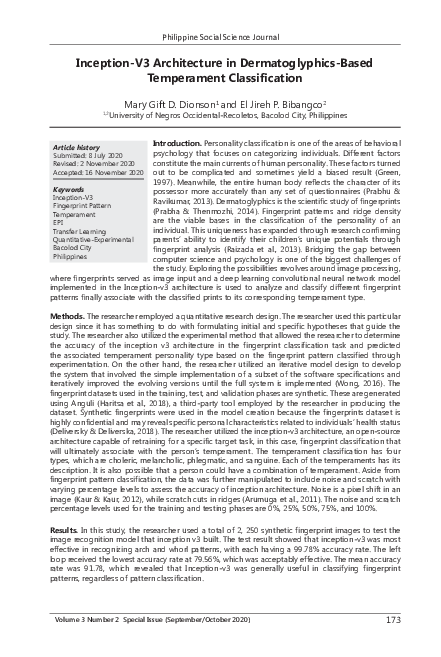 (PDF) Inception-V3 Architecture in Dermatoglyphics-Based Temperament ...
