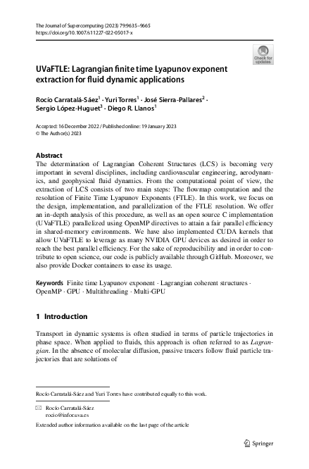(PDF) UVaFTLE: Lagrangian finite time Lyapunov exponent extraction for fluid dynamic applications