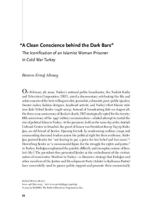 (PDF) "A Clean Conscience behind the Dark Bars" The Iconification of an ...