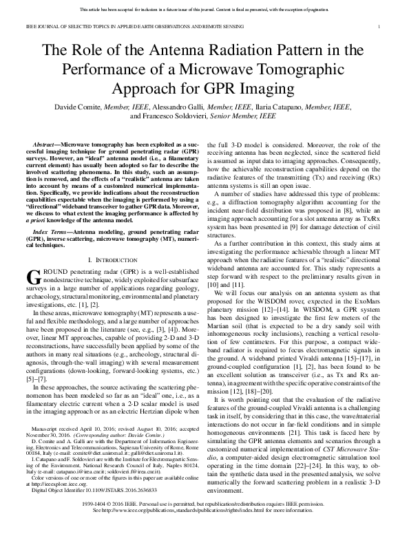 (PDF) The Role of the Antenna Radiation Pattern in the Performance of a ...