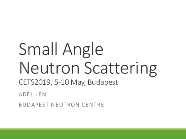 (PDF) Small-angle neutron scattering