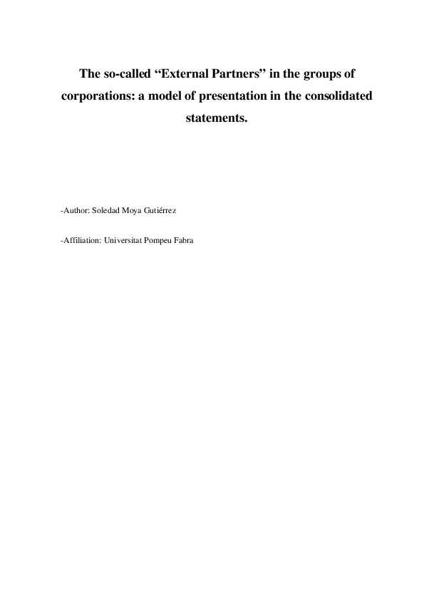 (PDF) The So-Called 'External Partners' in the Groups of Corporations ...