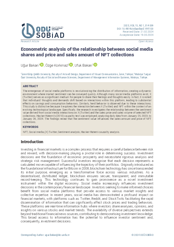 (PDF) Econometric analysis of the relationship between social media ...