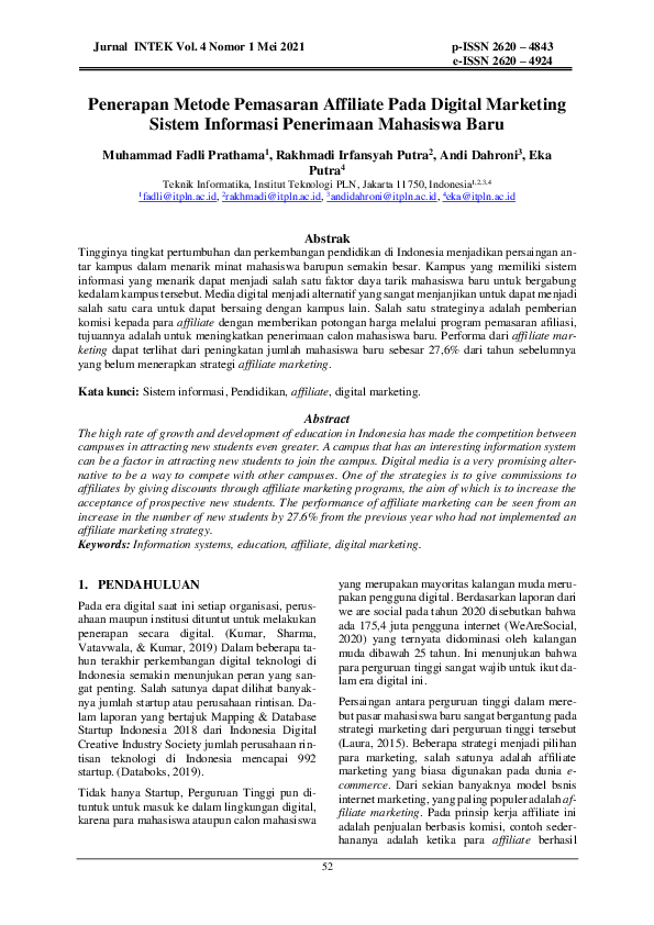 (PDF) Penerapan Metode Pemasaran Affiliate Pada Digital Marketing ...