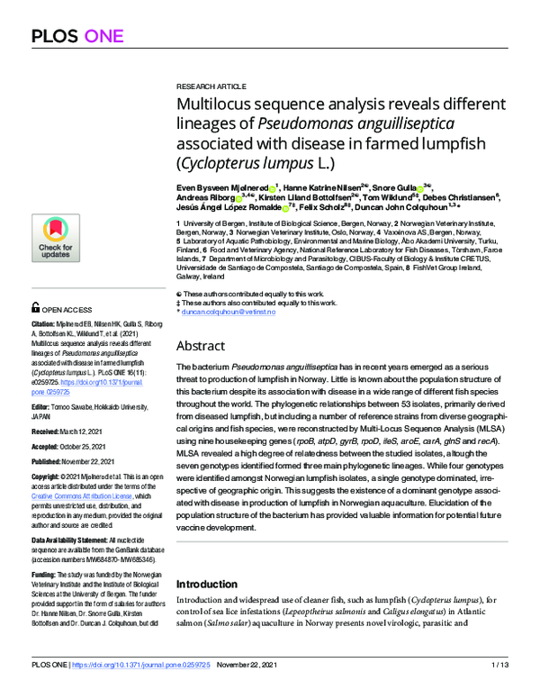 (PDF) Multilocus sequence analysis reveals different lineages of ...