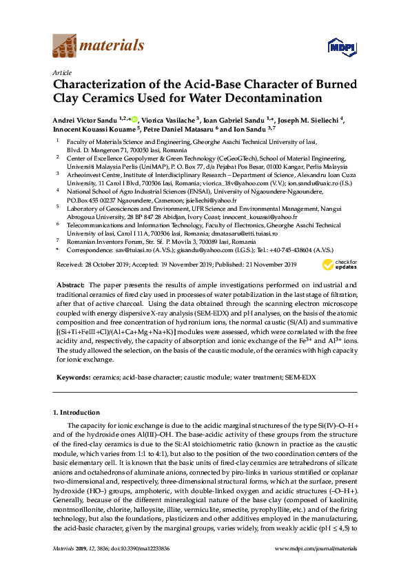 (PDF) Characterization of the Acid-Base Character of Burned Clay ...