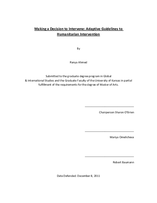 (PDF) Making a Decision to Intervene: Adaptive Guidelines to ...