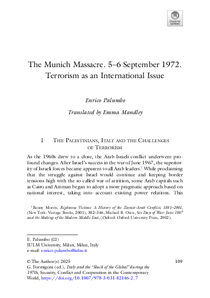 (PDF) The Munich Massacre. 5-6 September 1972. Terrorism as an ...