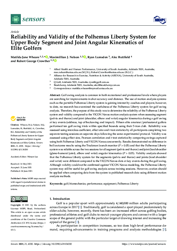 (PDF) Reliability and Validity of the Polhemus Liberty System for Upper Body Segment and Joint ...