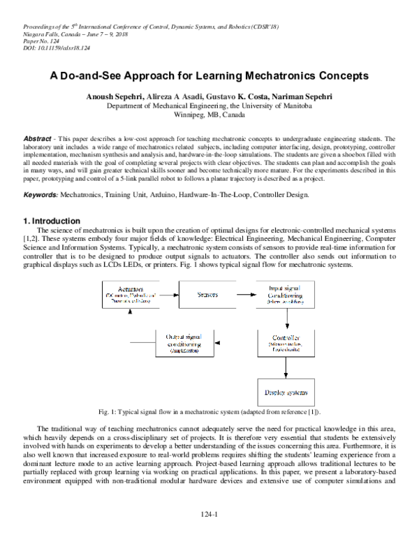 (PDF) A Do-and-See Approach for Learning Mechatronics Concepts