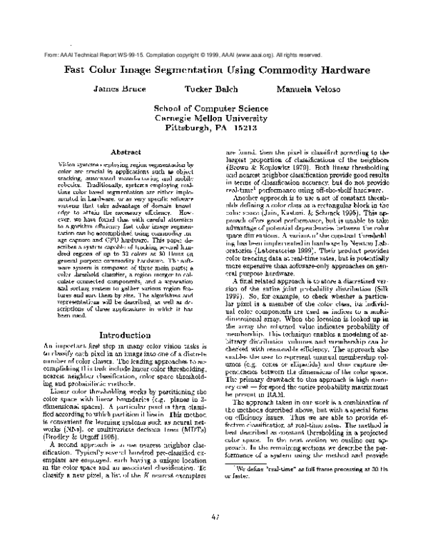 (PDF) Fast color image segmentation using commodity hardware