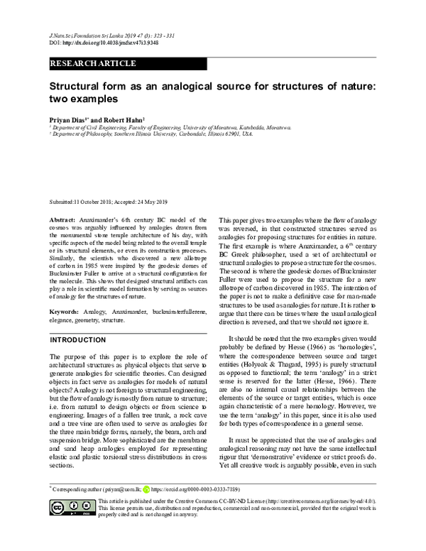 (PDF) Structural form as an analogical source for structures of nature ...
