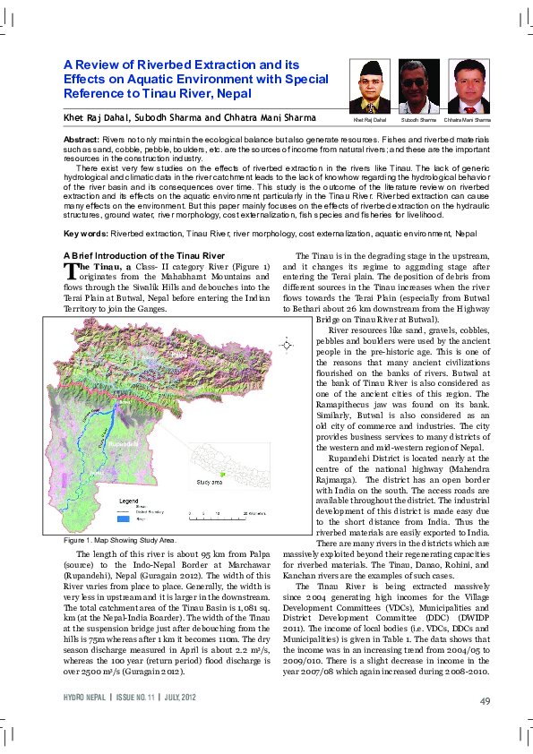 (PDF) A Review of Riverbed Extraction and its Effects on Aquatic Environment with Special ...