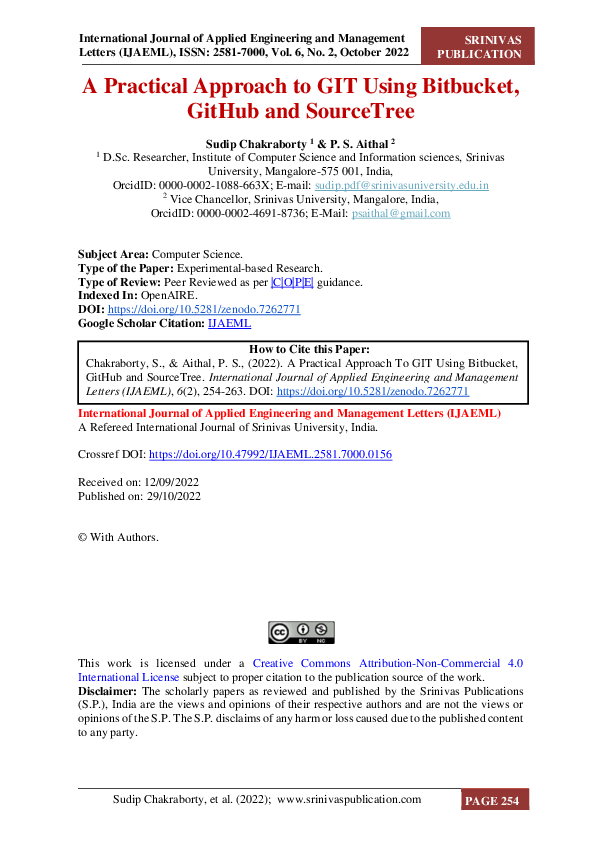 (PDF) A Practical Approach to GIT Using Bitbucket, GitHub and SourceTree
