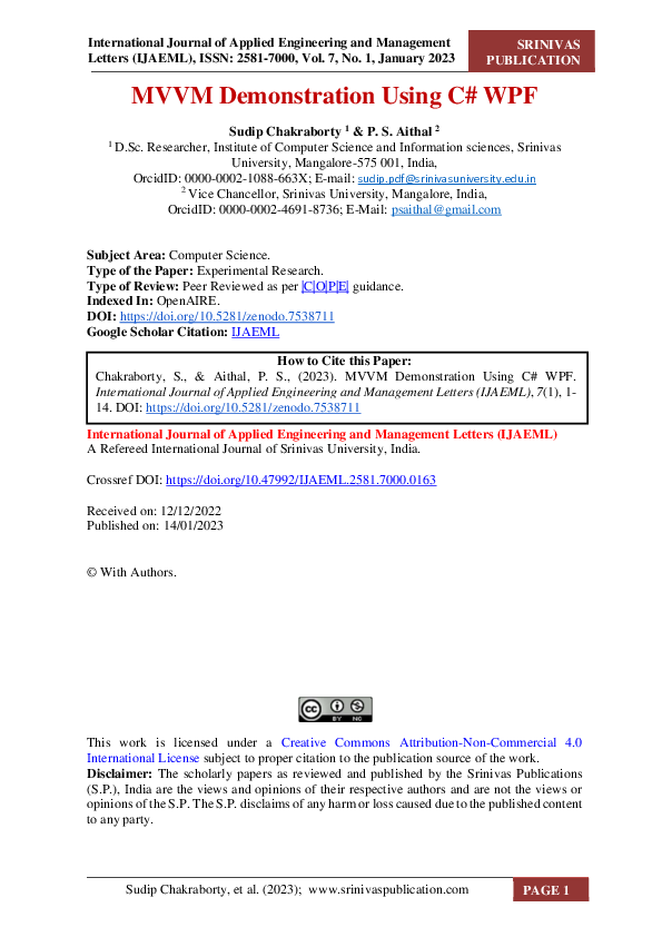 (PDF) MVVM Demonstration Using C# WPF