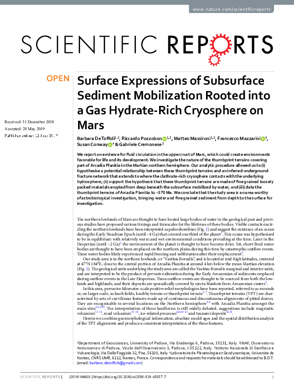 (PDF) Surface Expressions of Subsurface Sediment Mobilization Rooted ...
