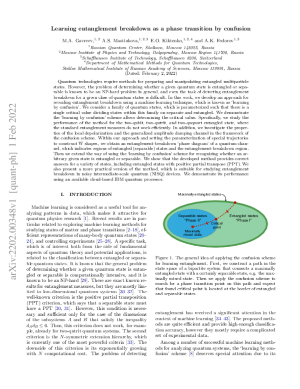 (PDF) Learning entanglement breakdown as a phase transition by confusion