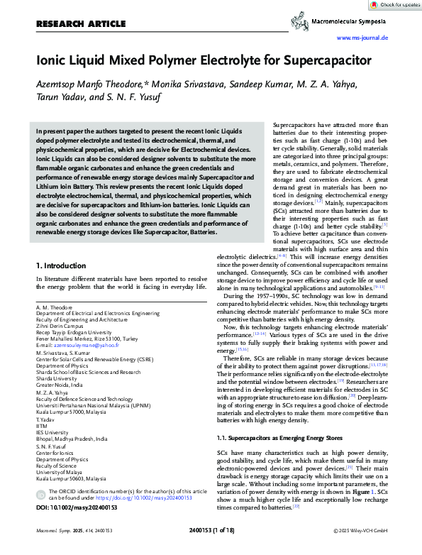 (PDF) Ionic Liquid Mixed Polymer Electrolyte for Supercapacitor