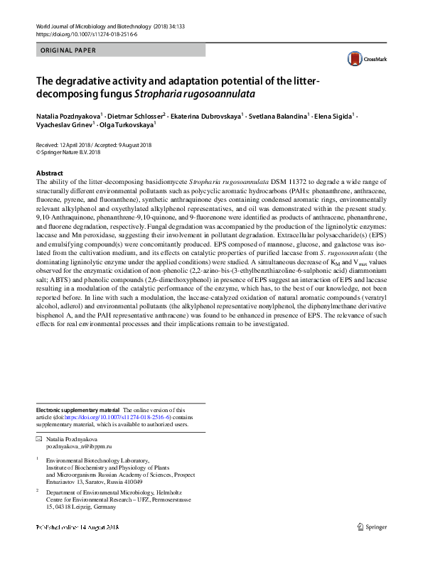 (PDF) The degradative activity and adaptation potential of the litter ...