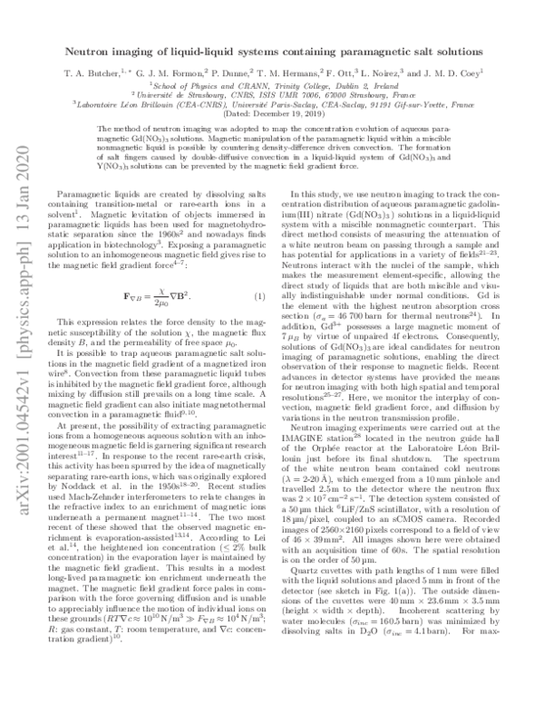 (PDF) Neutron imaging of liquid-liquid systems containing paramagnetic ...