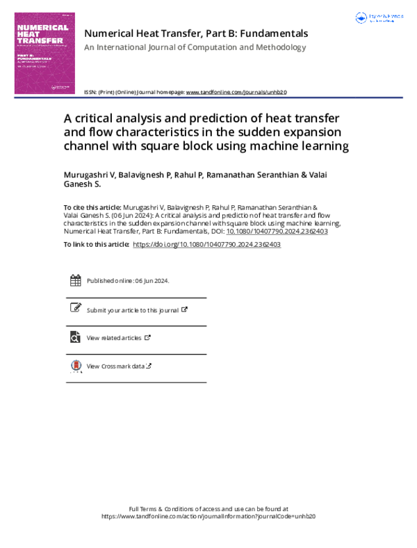 (PDF) A critical analysis and prediction of heat transfer and flow ...