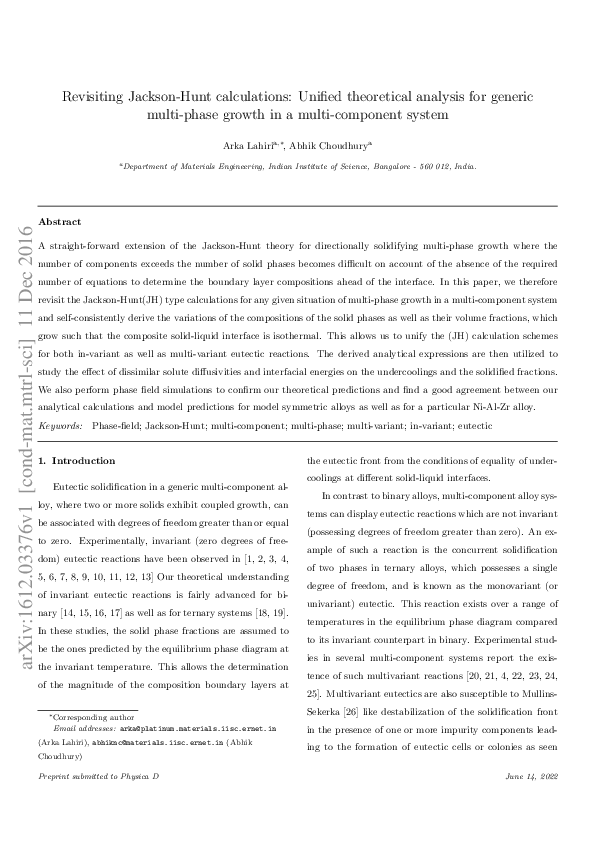 (PDF) Revisiting Jackson-Hunt calculations: Unified theoretical analysis for generic multi-phase ...