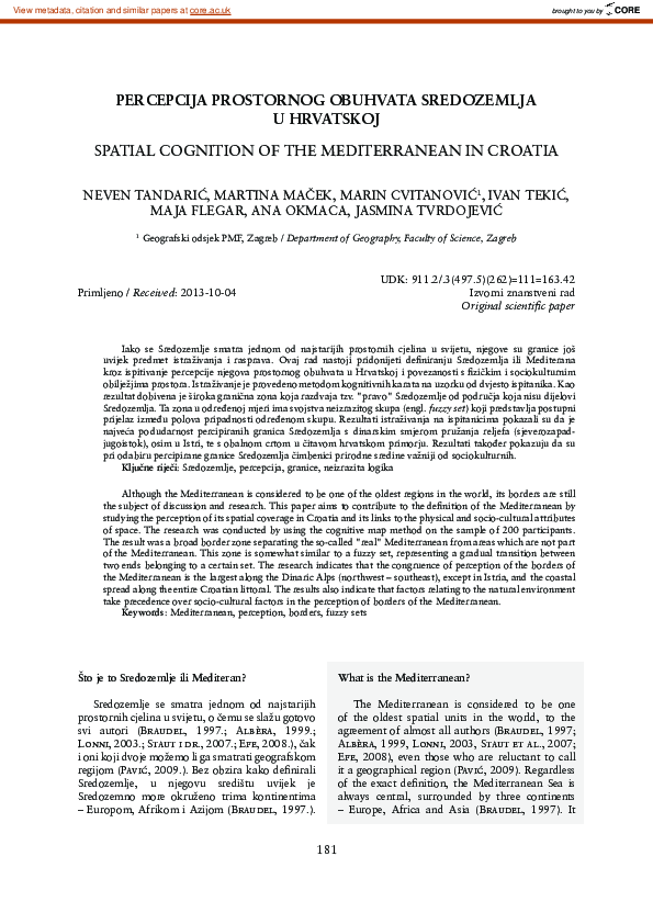 (PDF) Spatial cognition of the Mediterranean in Croatia