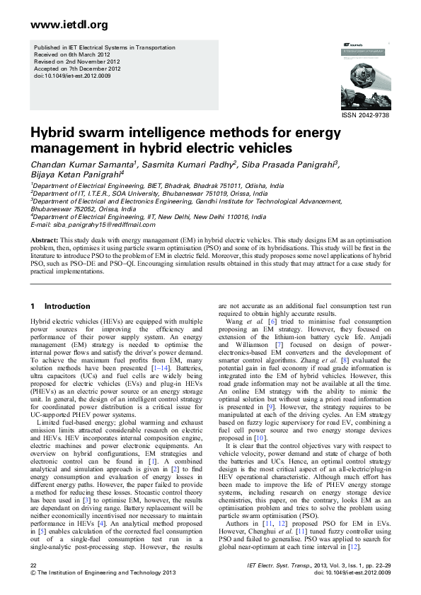 (PDF) Hybrid swarm intelligence methods for energy management in hybrid ...