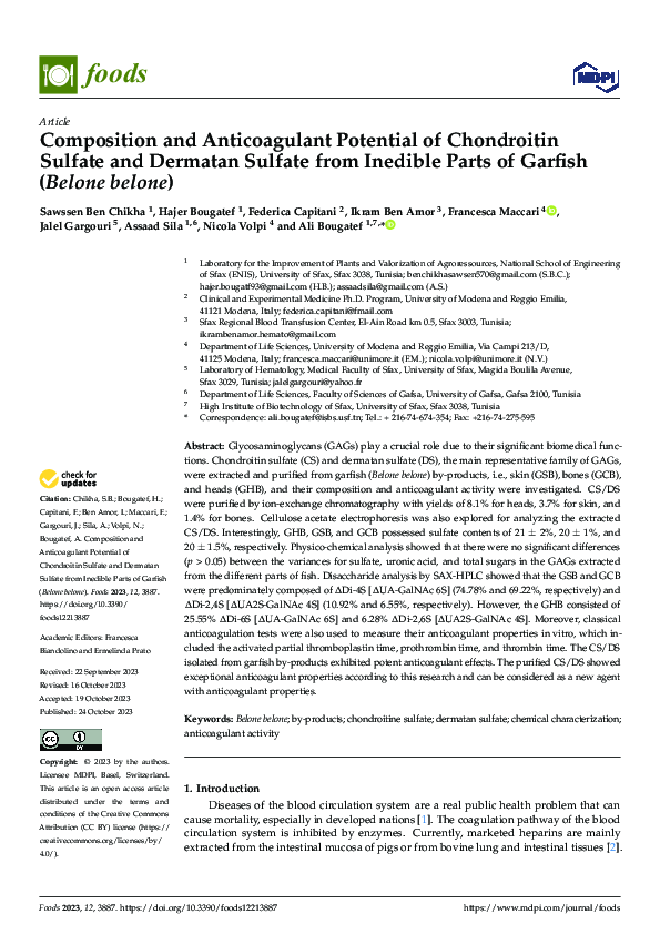 (PDF) Composition and Anticoagulant Potential of Chondroitin Sulfate ...