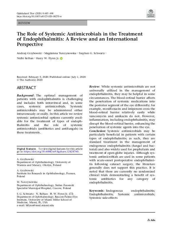 (PDF) The Role of Systemic Antimicrobials in the Treatment of ...