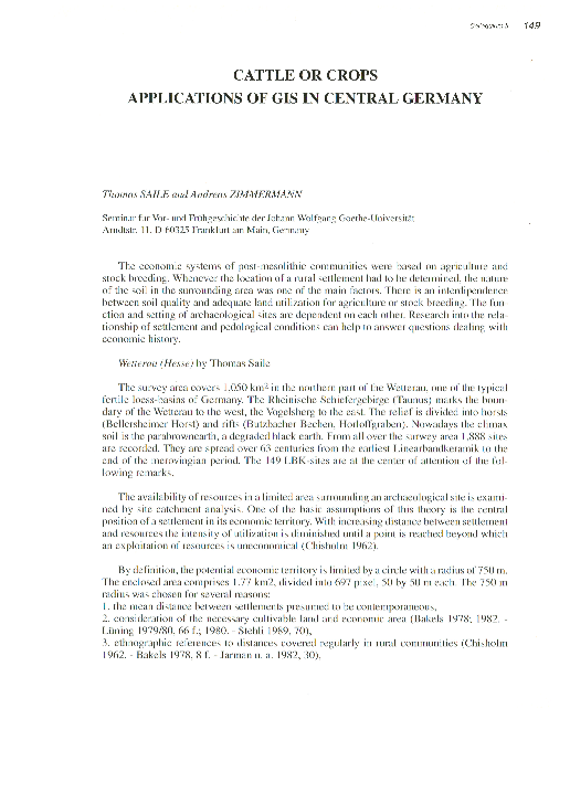 (PDF) Cattle or Crops. Applications of GIS in Central Germany.